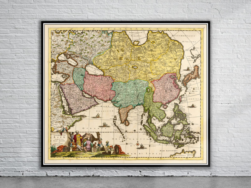 Vintage Map of Asia 1680