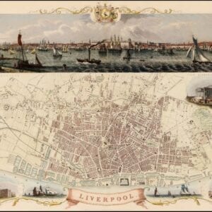 Vintage Map of Liverpool 1851