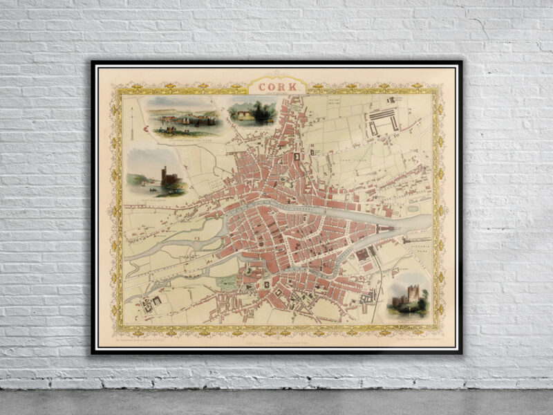 Vintage Map of Cork 1851