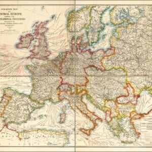 Vintage War Map of Europe 1915