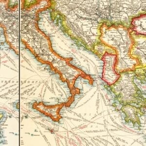 Vintage War Map of Europe 1915