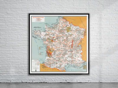 Vintage Map of France 1932