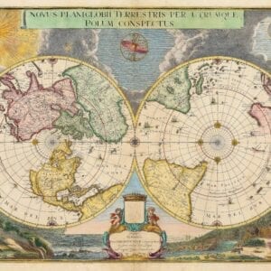 Vintage Polar Map of the World 1672