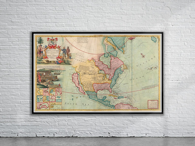Vintage Map of North America 1712