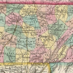 Vintage State Map of Tennessee 1833