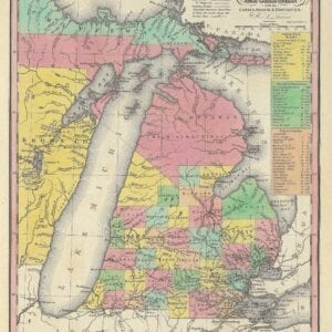 Vintage State Map of Michigan 1833