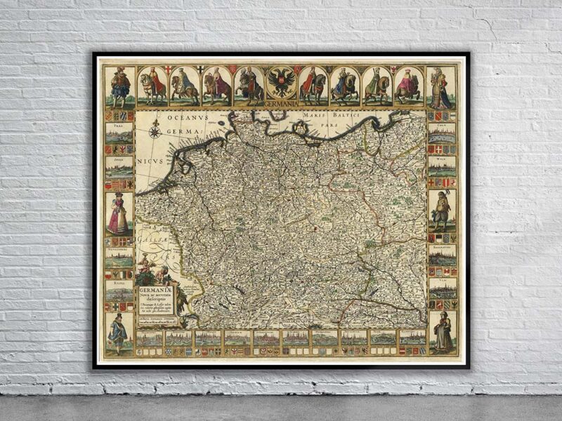 Vintage Map of Germany 1630