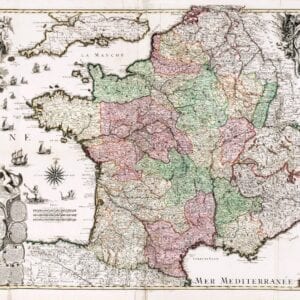 Vintage Map of France 1713