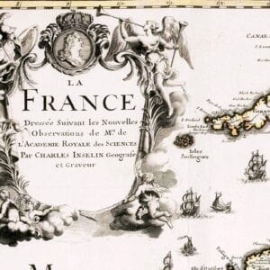 Vintage Map of France 1713
