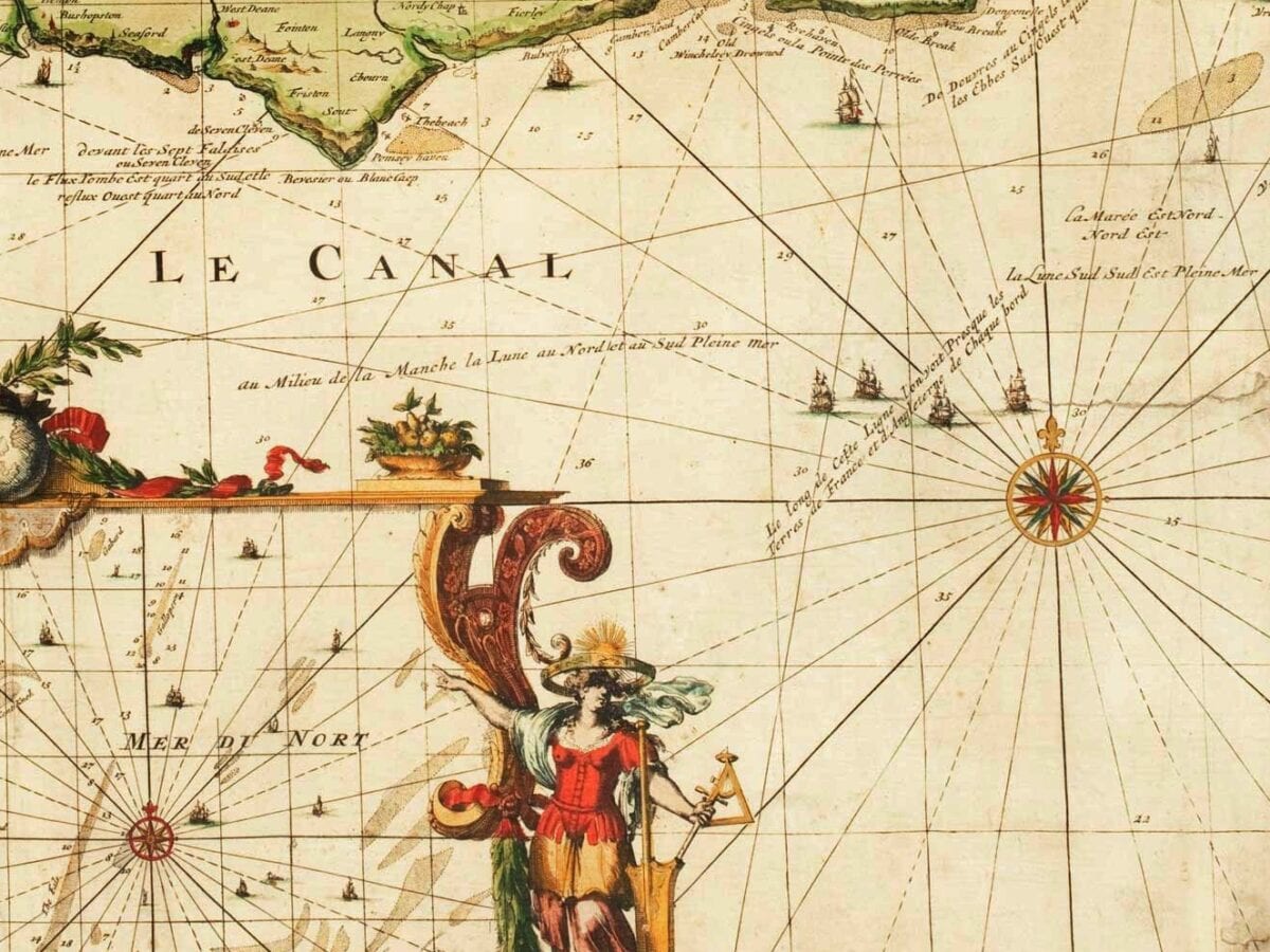 Vintage Map of South East England 1693