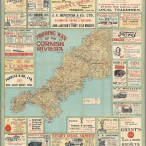Vintage Tourist Map of Cornwall 1928