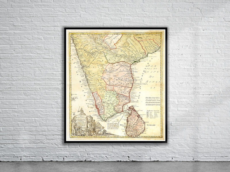 Vintage Map of India 1710